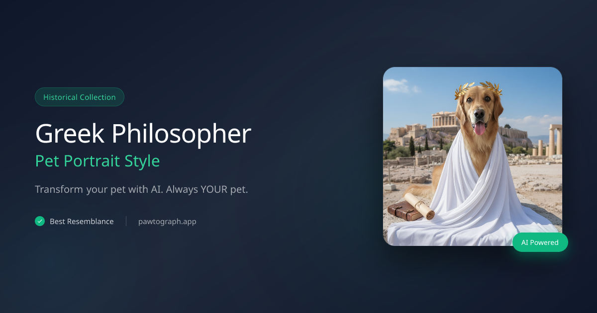 Greek Philosopher AI Pet Portrait - Ancient Athens Photo Editor ...