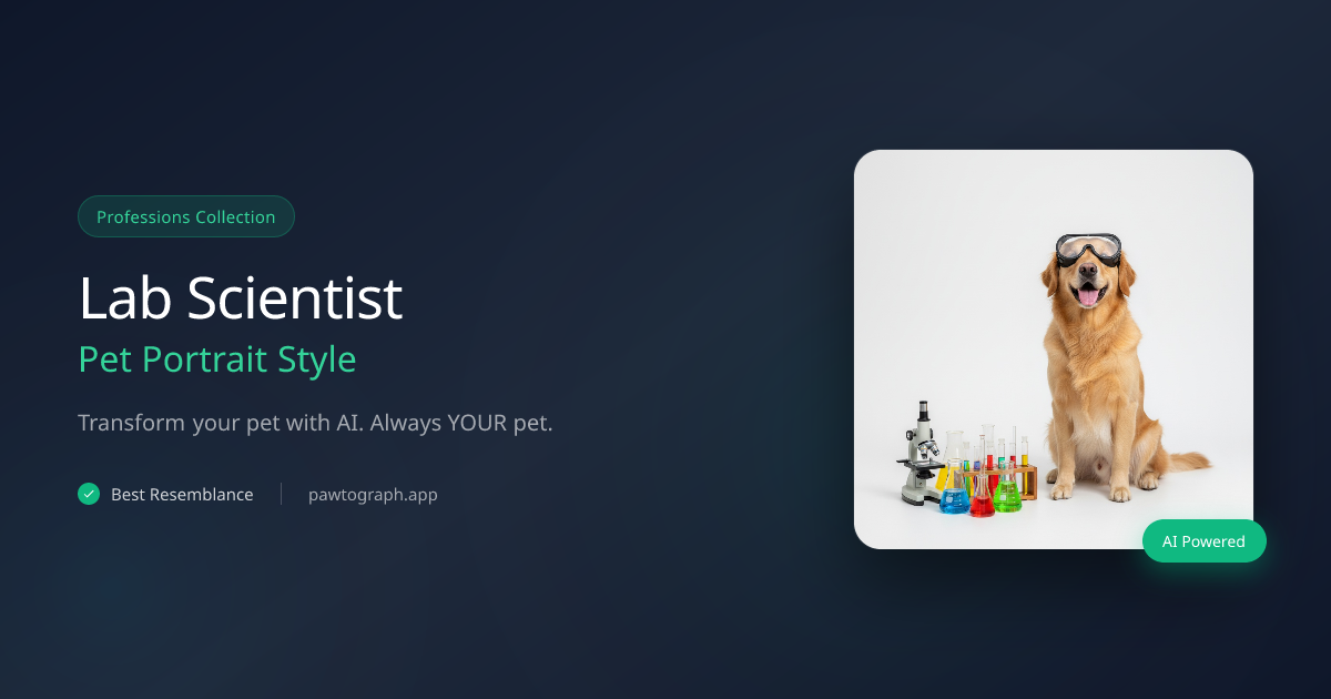 Scientist Pet Portrait - Lab Photo Editor | Pawtograph