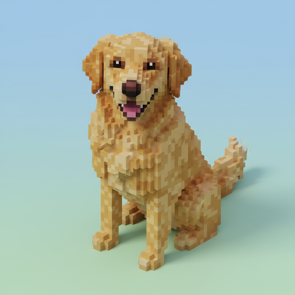 Voxel Pet Art AI - 3D Pixel Block Style | Pawtograph